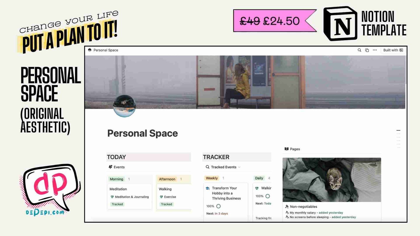 Change Your Life With This Personal Space Notion Template - dePepi